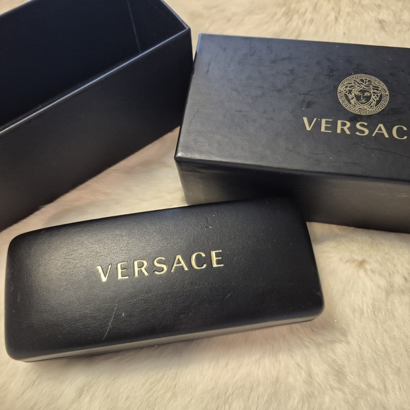 Versace | Accessories | Versace Black And Gold Glasses Case | Poshmark
